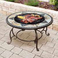 China Outdoor Garden Picnic Firepit with Portable Wood Burning Firepit and Korean Charcoal BBQ for sale
