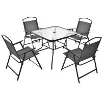 China Mail Packing Square Dining Table and Teslin Chair Set for Outdoor Garden Cafe Restaurant for sale