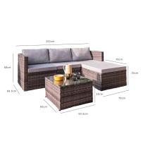 China Leisure Outdoor AJUNION 4 Seat Wicker Rattan Garden Furniture Sofa Corner Lounge Set for sale