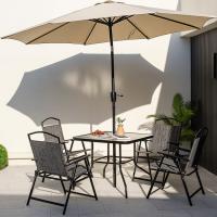 China Mail Packing Square Dining Table and Teslin Chair Set for Outdoor Garden Cafe Restaurant for sale