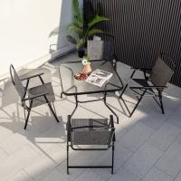 China Mail Packing Square Dining Table and Teslin Chair Set for Outdoor Garden Cafe Restaurant for sale