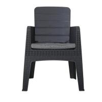 China Plastic Cane Stackable Arm Chair for Outdoor Restaurant Cafe in Villa Patio Garden for sale