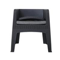 China Plastic Cane Stackable Arm Chair for Outdoor Restaurant Cafe in Villa Patio Garden for sale