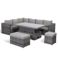 China Modern Design All Weather Corner Sofa Set with Adjustable Table L.265 X W.204 X H.66cm for sale