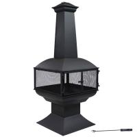 China Outdoor Patio Backyard Garden Camping Heavy Duty Steel Wood Burning Firepit with Poker for sale