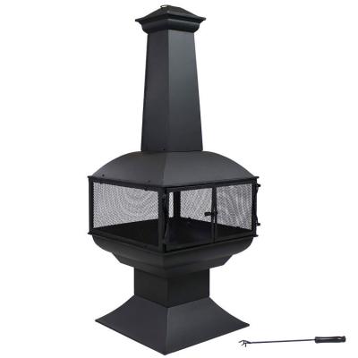 China Outdoor Patio Backyard Garden Camping Heavy Duty Steel Wood Burning Firepit with Poker for sale