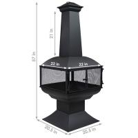 China Outdoor Patio Backyard Garden Camping Heavy Duty Steel Wood Burning Firepit with Poker for sale