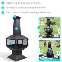 China Outdoor Patio Backyard Garden Camping Heavy Duty Steel Wood Burning Firepit with Poker for sale