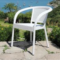 China Plastic Rattan Stackable Cafe Dining Arm Chair for Wedding Banquet in Outdoor Garden for sale