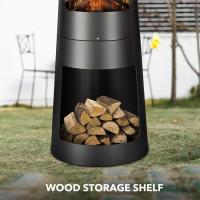 China Outdoor Patio Garden Camping Fire Pit with Poker Cast Iron Charcoal Fireplace Chimenea for sale
