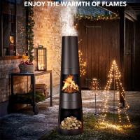 China Outdoor Patio Garden Camping Fire Pit with Poker Cast Iron Charcoal Fireplace Chimenea for sale