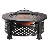 China Backyard Patio Garden Bonfire Firepit with Round Wood Burning Fire Pit and Ice Bucket for sale