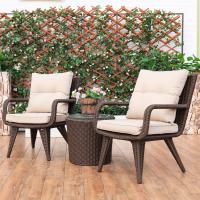 China Modern Design Woven PE Rattan Armchair and Dining Table Set for Outdoor Villa Balcony for sale