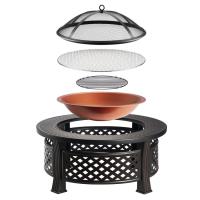 China Backyard Patio Garden Bonfire Firepit with Round Wood Burning Fire Pit and Ice Bucket for sale