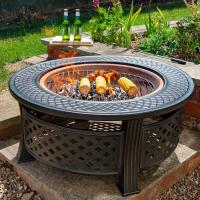 China Backyard Patio Garden Bonfire Firepit with Round Wood Burning Fire Pit and Ice Bucket for sale