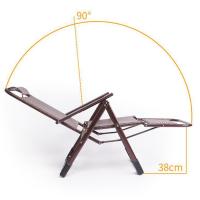 China Outdoor Beach Balcony Garden Portable Rattan Folding Sun Lounge Chair with Foot Pedal for sale