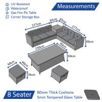 China Leisure Outdoor Steel Tube Frame AJUNION Wicker Rattan Garden Set with Fire Pit Table for sale