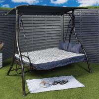 China Comfortable and Durable 3 Seater Garden Swing Chair with Canopy Weight Capacity 340kg for sale