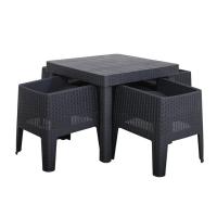 China Logo None or Custom Logo Nordic Outdoor Stackable Plastic Dinning Table and Chair Set for sale