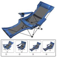 China Aluminium Outdoor Folding Camping Chair Portable and Adjustable Moon Beach Lounger Chair for sale