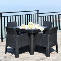 China Logo None or Custom Logo Nordic Outdoor Stackable Plastic Dinning Table and Chair Set for sale