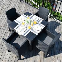 China Logo None or Custom Logo Nordic Outdoor Stackable Plastic Dinning Table and Chair Set for sale