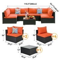 China Steel Tube Frame AJUNION PE Rattan Garden Furniture Sofa Set for Outdoor Leisure Time for sale