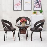 China Nordic Outdoor Leisure Woven PE Rattan Wicker Table and Chair Set for Garden Furniture for sale