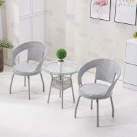 China Nordic Outdoor Leisure Woven PE Rattan Wicker Table and Chair Set for Garden Furniture for sale