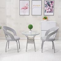 China Nordic Outdoor Leisure Woven PE Rattan Wicker Table and Chair Set for Garden Furniture for sale