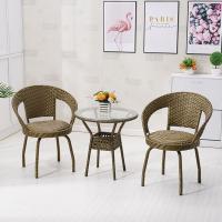 China Nordic Outdoor Leisure Woven PE Rattan Wicker Table and Chair Set for Garden Furniture for sale