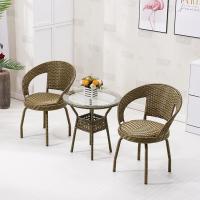 China Nordic Outdoor Leisure Woven PE Rattan Wicker Table and Chair Set for Garden Furniture for sale