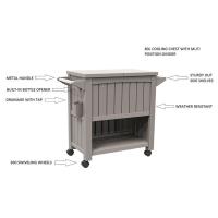 China Traditional Design 3-In-1 Portable Outdoor Ice Cooler Trolley Cart with Four Wheels for sale