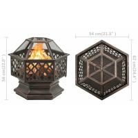 China Hexagon Crossweave Steel Wood Burning Fire Pit Bowl for Outdoor Patio and Garden for sale