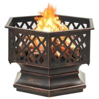 China Hexagon Crossweave Steel Wood Burning Fire Pit Bowl for Outdoor Patio and Garden for sale