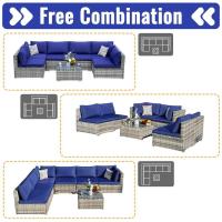 China Modern Design PE Rattan Outdoor Furniture Set for Garden Wicker Weave Sectional Sofa Set for sale