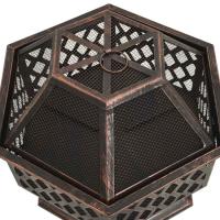 China Hexagon Crossweave Steel Wood Burning Fire Pit Bowl for Outdoor Patio and Garden for sale