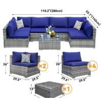 China Modern Design PE Rattan Outdoor Furniture Set for Garden Wicker Weave Sectional Sofa Set for sale