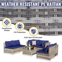China Modern Design PE Rattan Outdoor Furniture Set for Garden Wicker Weave Sectional Sofa Set for sale