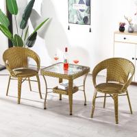 China Modern Design Outdoor Stackable Armchair and Coffee Table Set for Patio Garden Balcony for sale