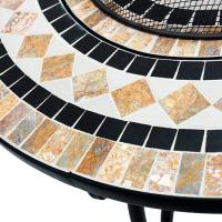 China Multi-functional Mosaic Fire Pit for Bonfire Camping and Charcoal BBQ Grill Table for sale