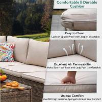 China Upgrade Your Patio with AJUNION 7 Piece Furniture Set in Brown Cushions and PE Rattan for sale