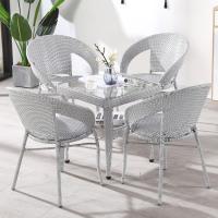 China Modern Design Outdoor Stackable Armchair and Coffee Table Set for Patio Garden Balcony for sale