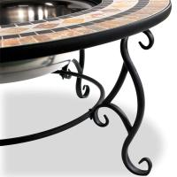 China Multi-functional Mosaic Fire Pit for Bonfire Camping and Charcoal BBQ Grill Table for sale