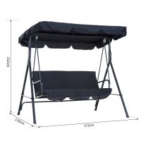 China Polyester Cushion AJUNION 3-seater Garden Hanging Swing Chair with Metal and Canopy for sale