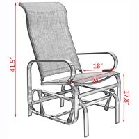 China Metal Frame Outdoor Bistro Patio Garden Single Rocking Lounge Chair with Custom Logo for sale