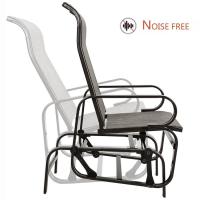 China Metal Frame Outdoor Bistro Patio Garden Single Rocking Lounge Chair with Custom Logo for sale