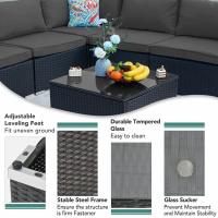 China AJUNION Wicker Rattan PE Sectional Sofa Garden Set Patio Furniture Conversation Set Outdoor Furniture for sale