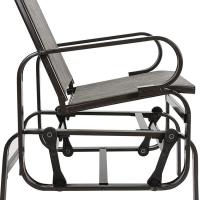 China Metal Frame Outdoor Bistro Patio Garden Single Rocking Lounge Chair with Custom Logo for sale