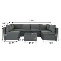 China AJUNION Wicker Rattan PE Sectional Sofa Garden Set Patio Furniture Conversation Set Outdoor Furniture for sale